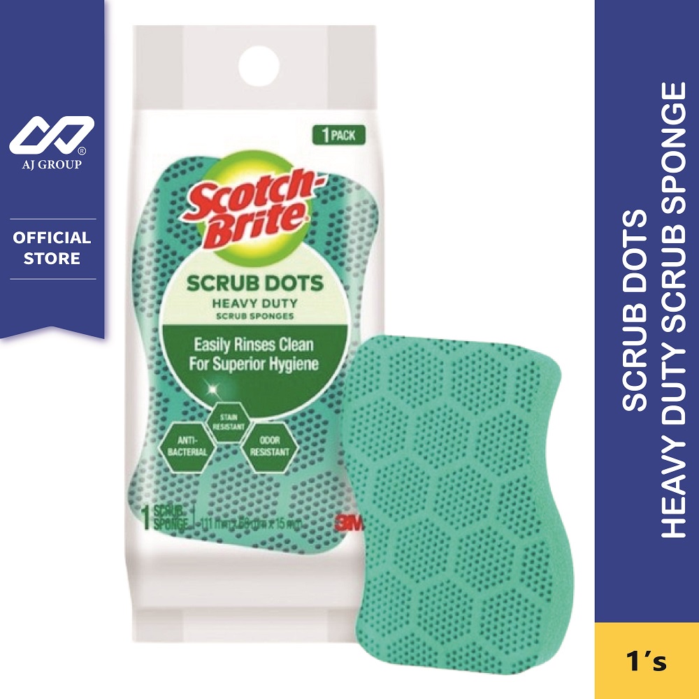 3M SCOTCH-BRITE Scrub Dots Heavy Duty Scrub Sponge (1's) | Shopee Malaysia
