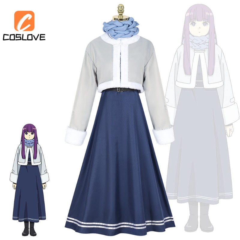 Anime Frieren: Beyond Journey's End Fern Winter Style Cosplay Full Set ...