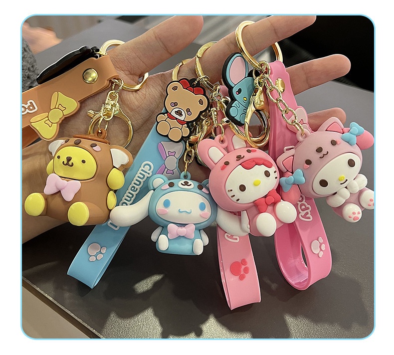 Kuromi Keychain cartoon cinnamoroll cute pendant doll small gift car ...