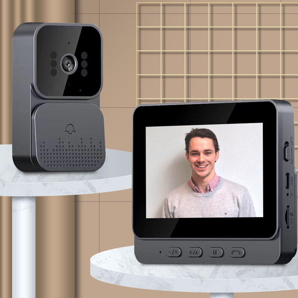 Wireless doorbell with camera and intercom Video Doorbell with screen ...