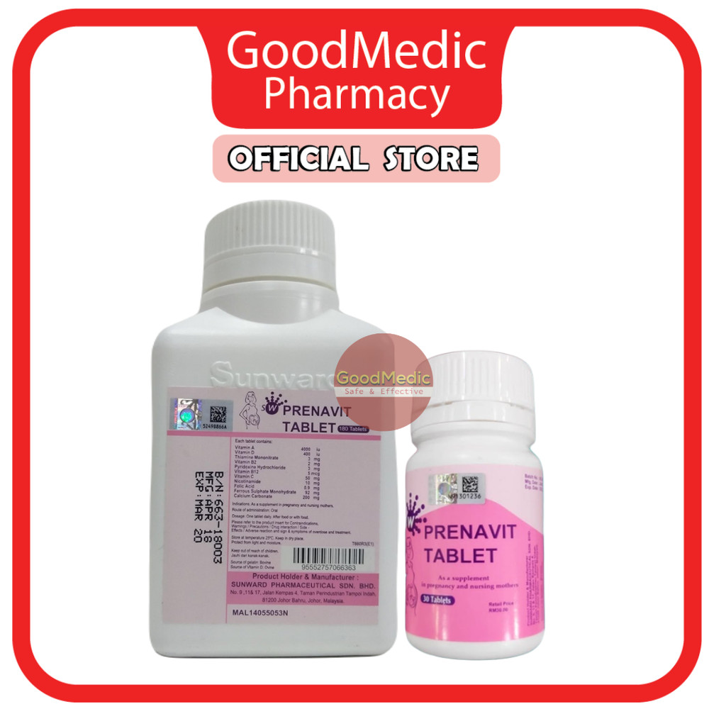 Sunward Prenavit Tablet 180's/30's (Vitamin Untuk Ibu Mengandung ...