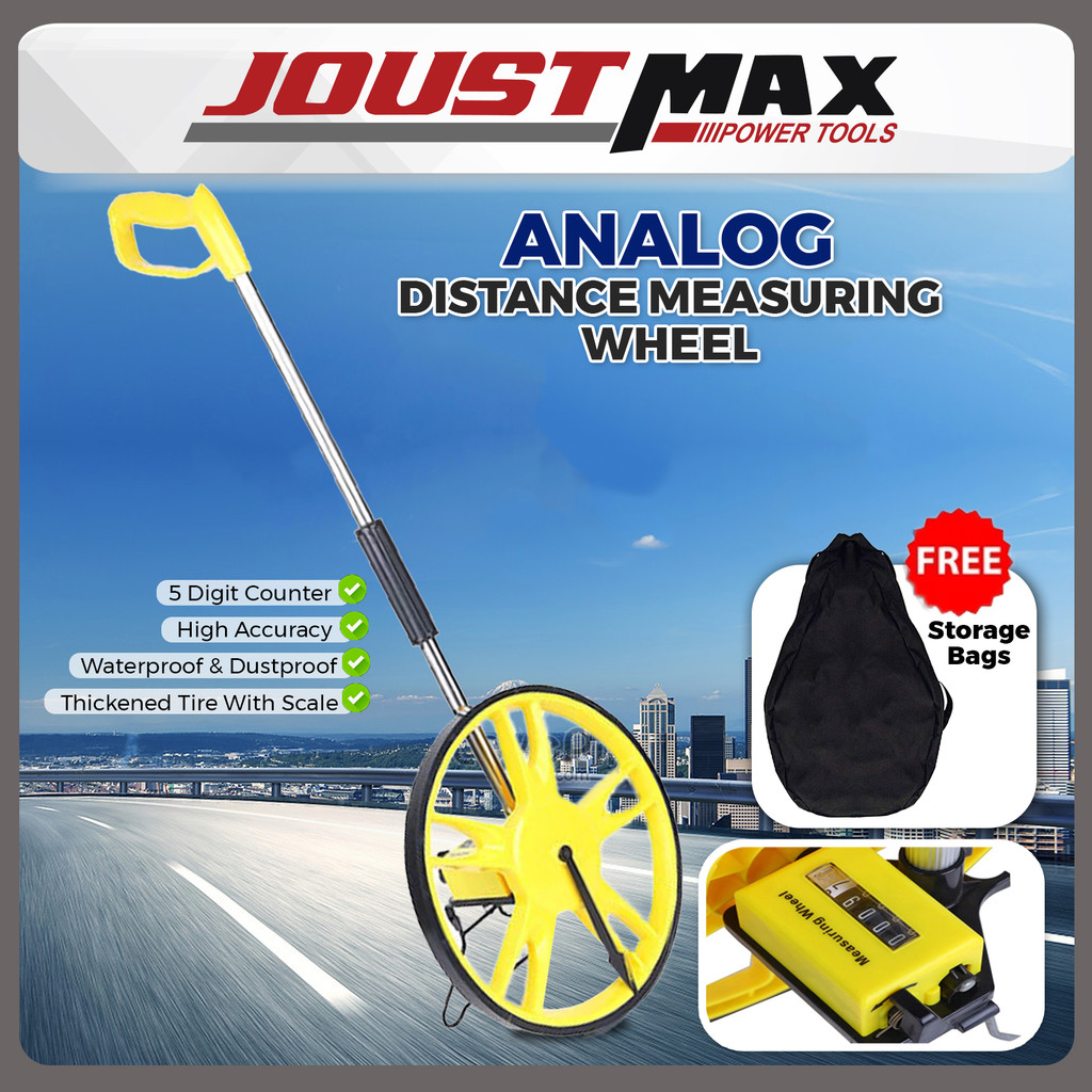 Folding Distance Measuring Wheel Analog Counter Adjustable Measure Tool ...