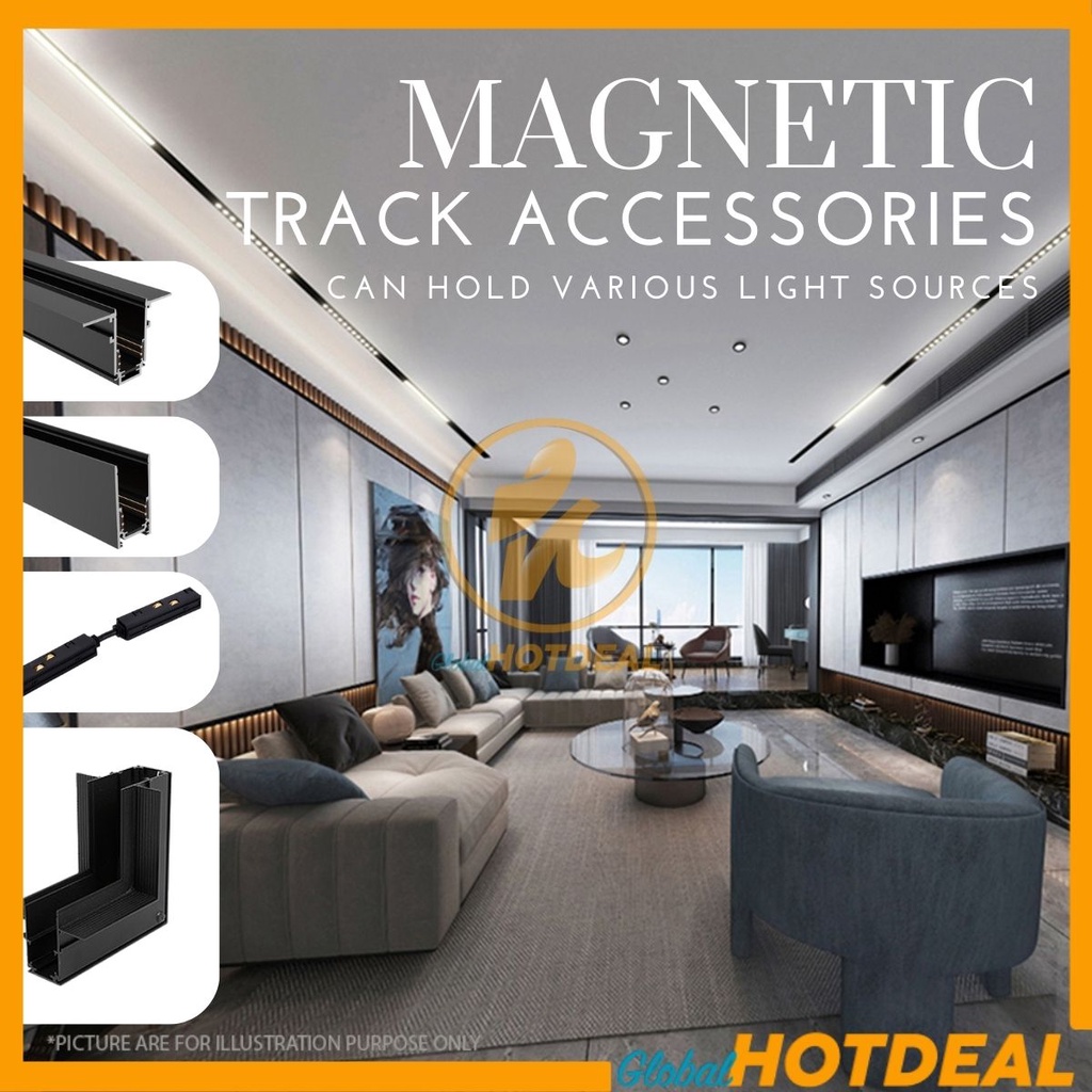 MAGNETIC Track Light System Recessed Magnetic Track Spotlight Magnet ...