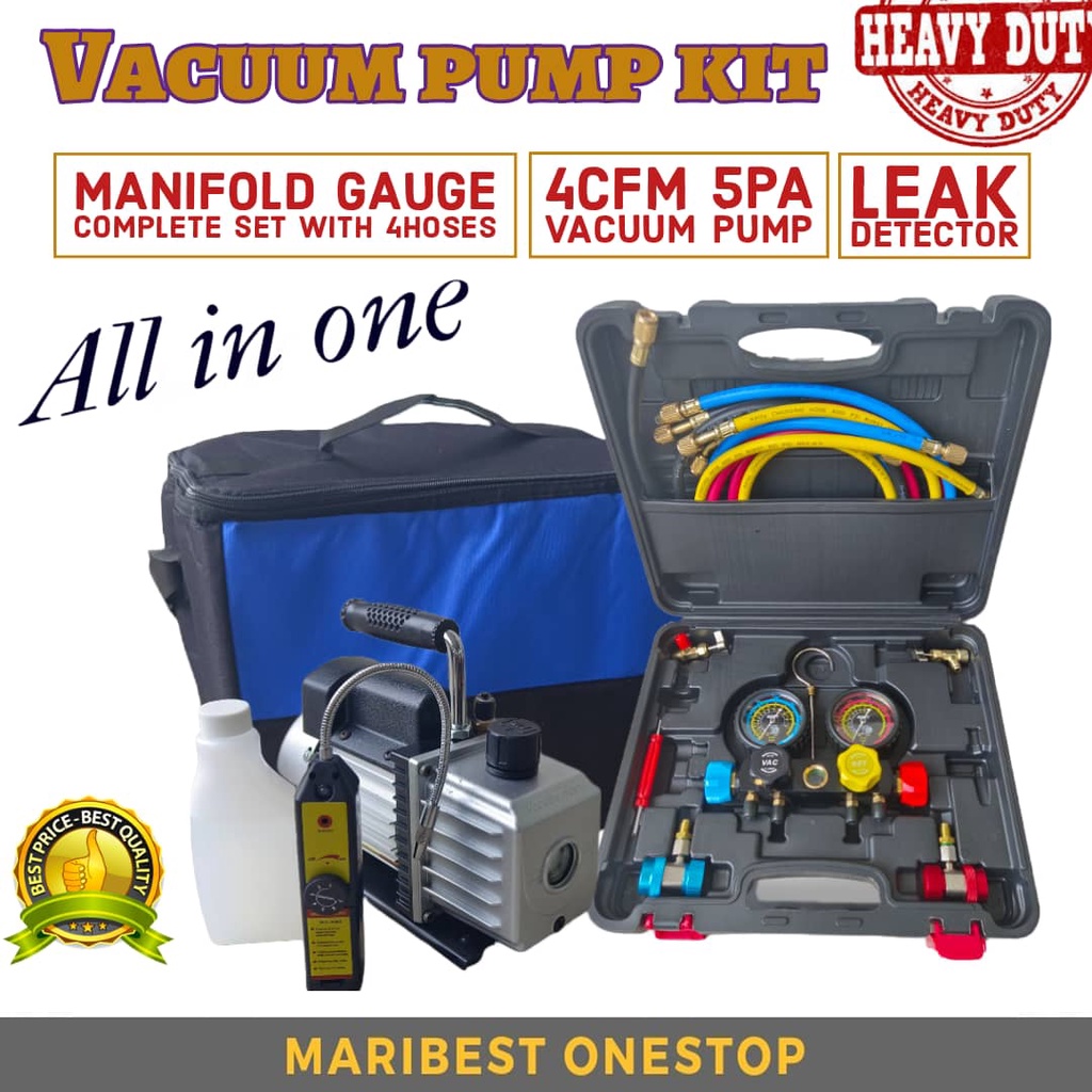 Complete Set Vacuum Chamber Kit with 4CFM 5Pa Vacuum Pump Manifold ...