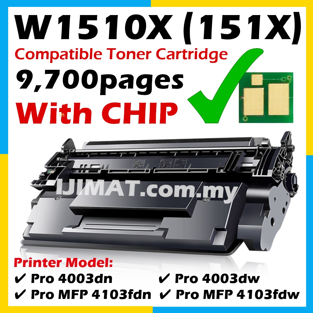 💥WITH CHIP💥 Compatible to HP 151A W1510A W1510X 151X 4003dw Laserjet ...