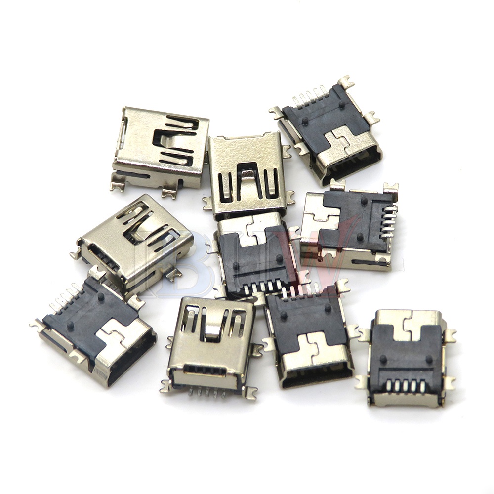 5PCS Mini USB socket, mini plug, female base, direct insertion, patch ...