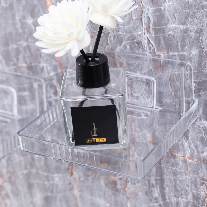 Punch Free Transparent Camera Storage Shelf With Line Hole / Home Wall ...