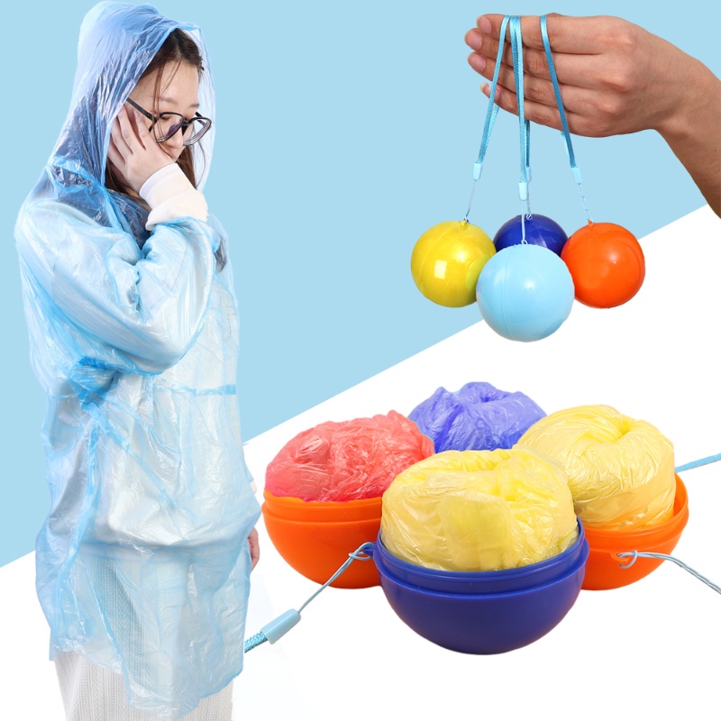 Portable Disposable Thicken Raincoat with Keychain / Adults Transparent ...