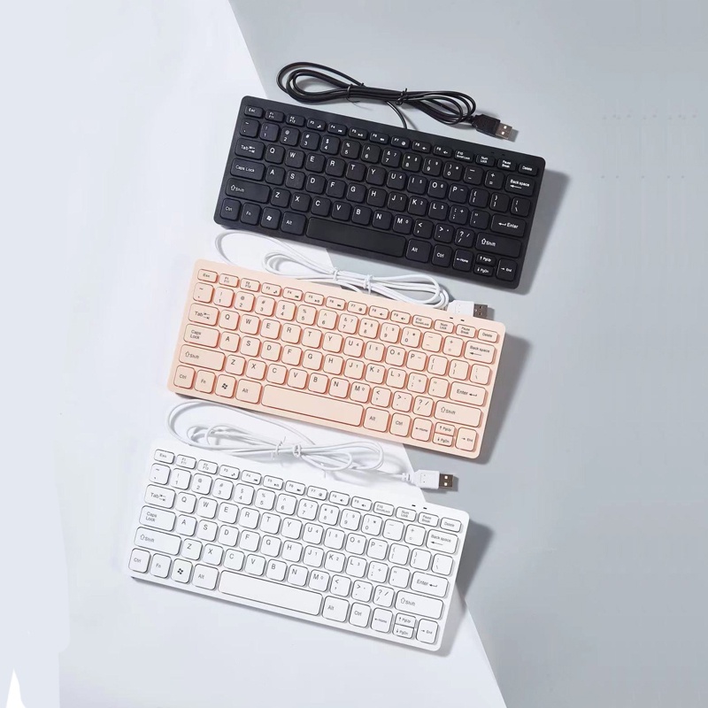 78 Key Mini Wired Keyboard Multimedia Slim Portable Laptop USB External ...