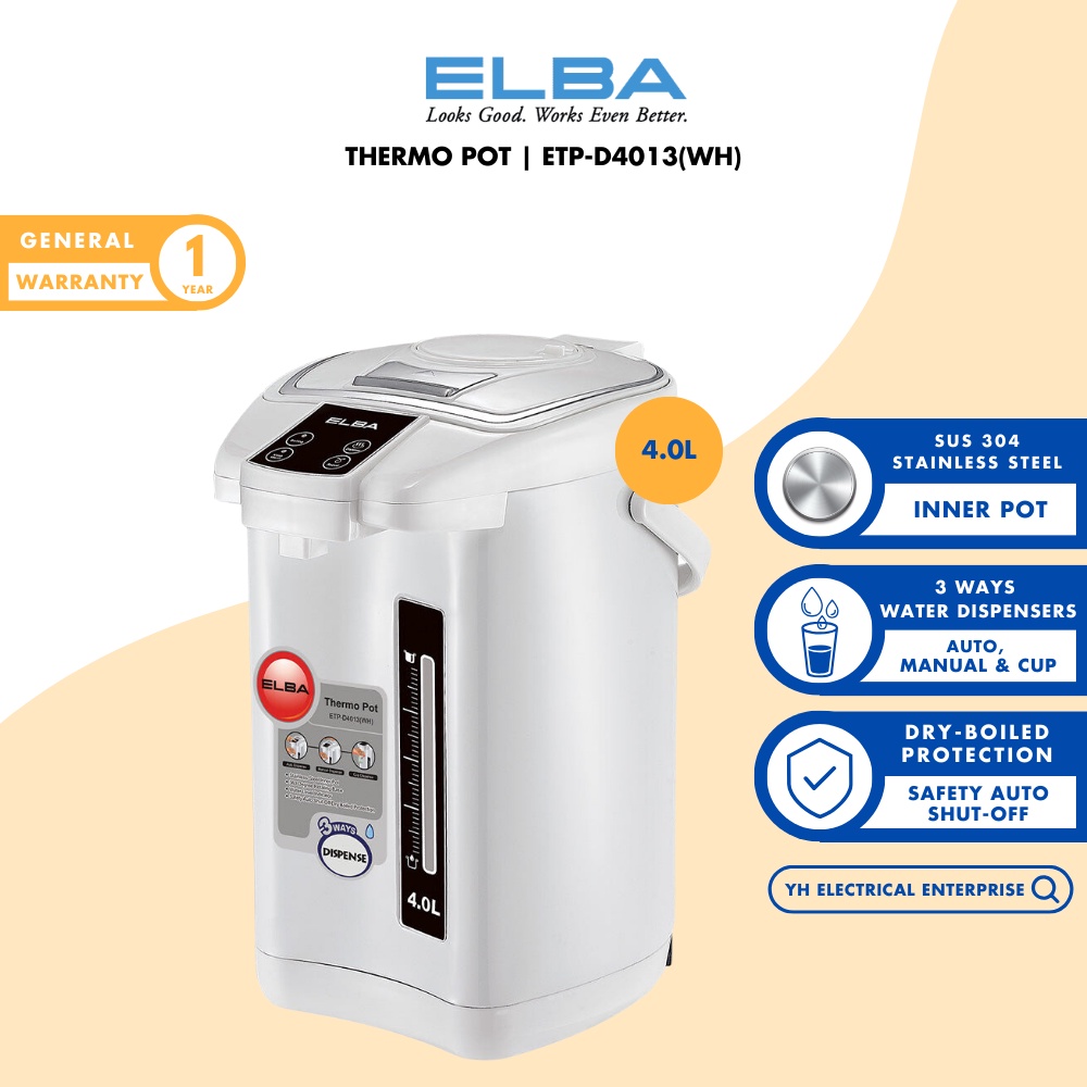 Elba 4L Thermo Pot ETP-D4013 ETP-D4013(WH) | Shopee Malaysia