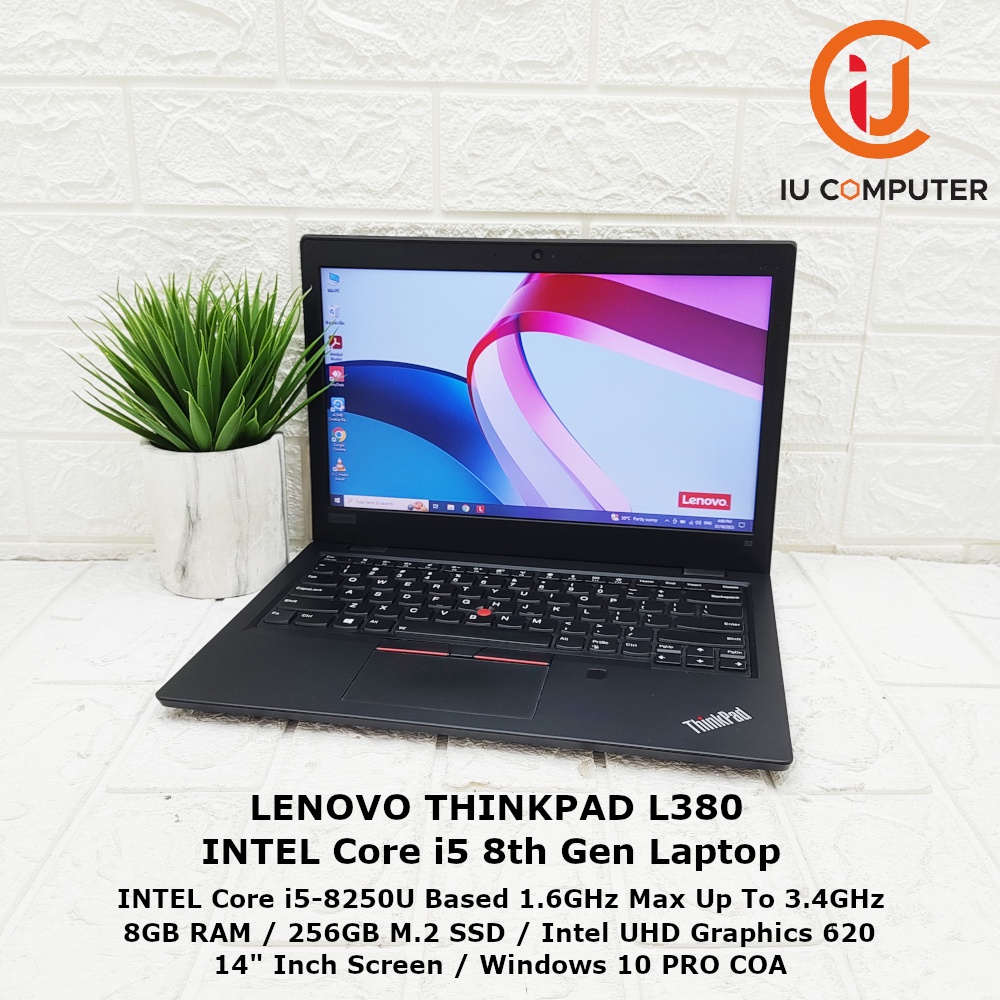 LENOVO THINKPAD L380 INTEL CORE I5-8250U 8GB RAM 256GB M.2 SSD USED LAPTOP REFURBISHED NOTEBOOK ...