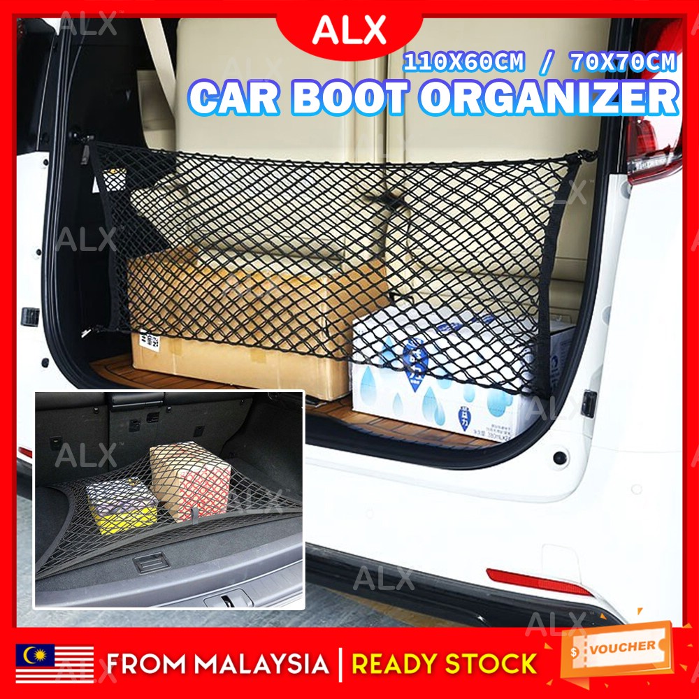ALX Car Boot Mesh Net Organizer Pocket 110x60cm Flexible Net MPV/SUV ...