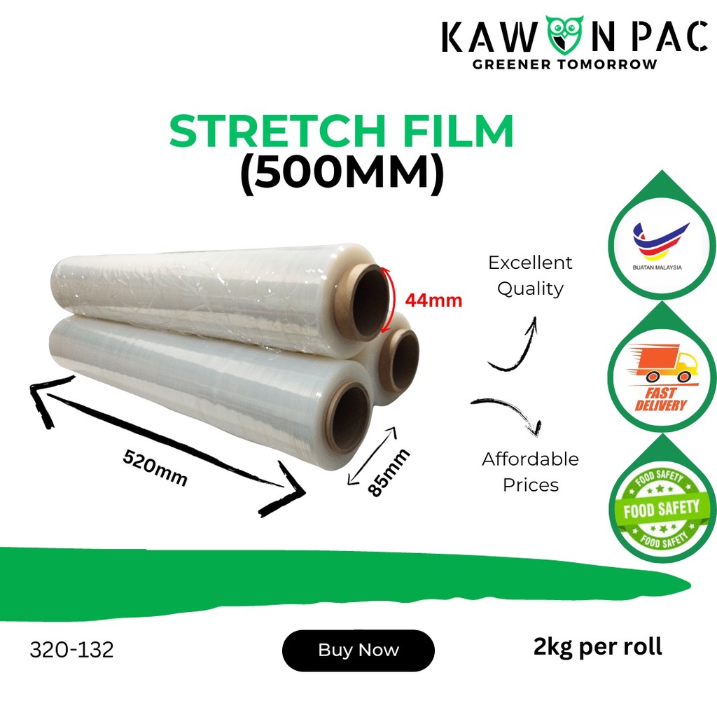 2.0kg Stretch Film Wrapping || Paper Core 200g || 500mm/20 inch Width ...