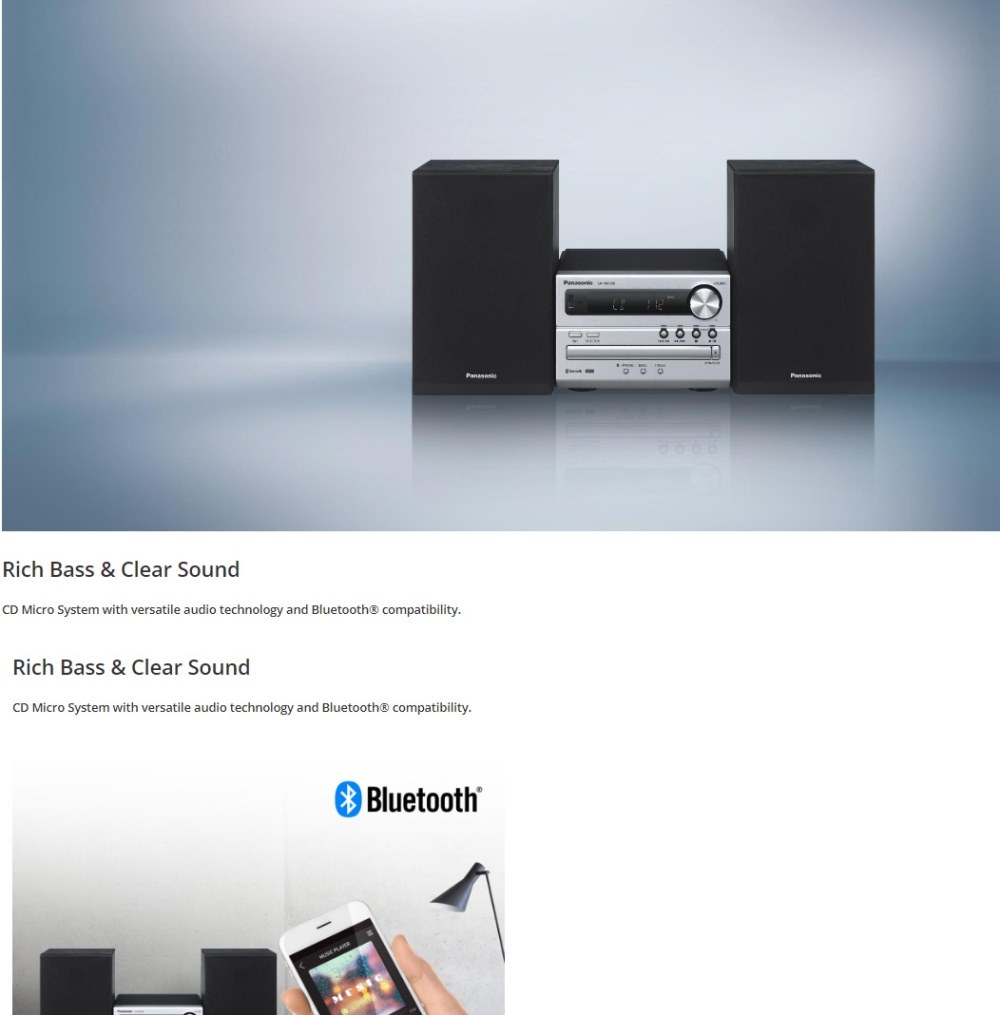 PANASONIC SC-PM250 HIFI SYSTEM 20W BLUETOOTH CD SC-PM250GSXS | Shopee Malaysia