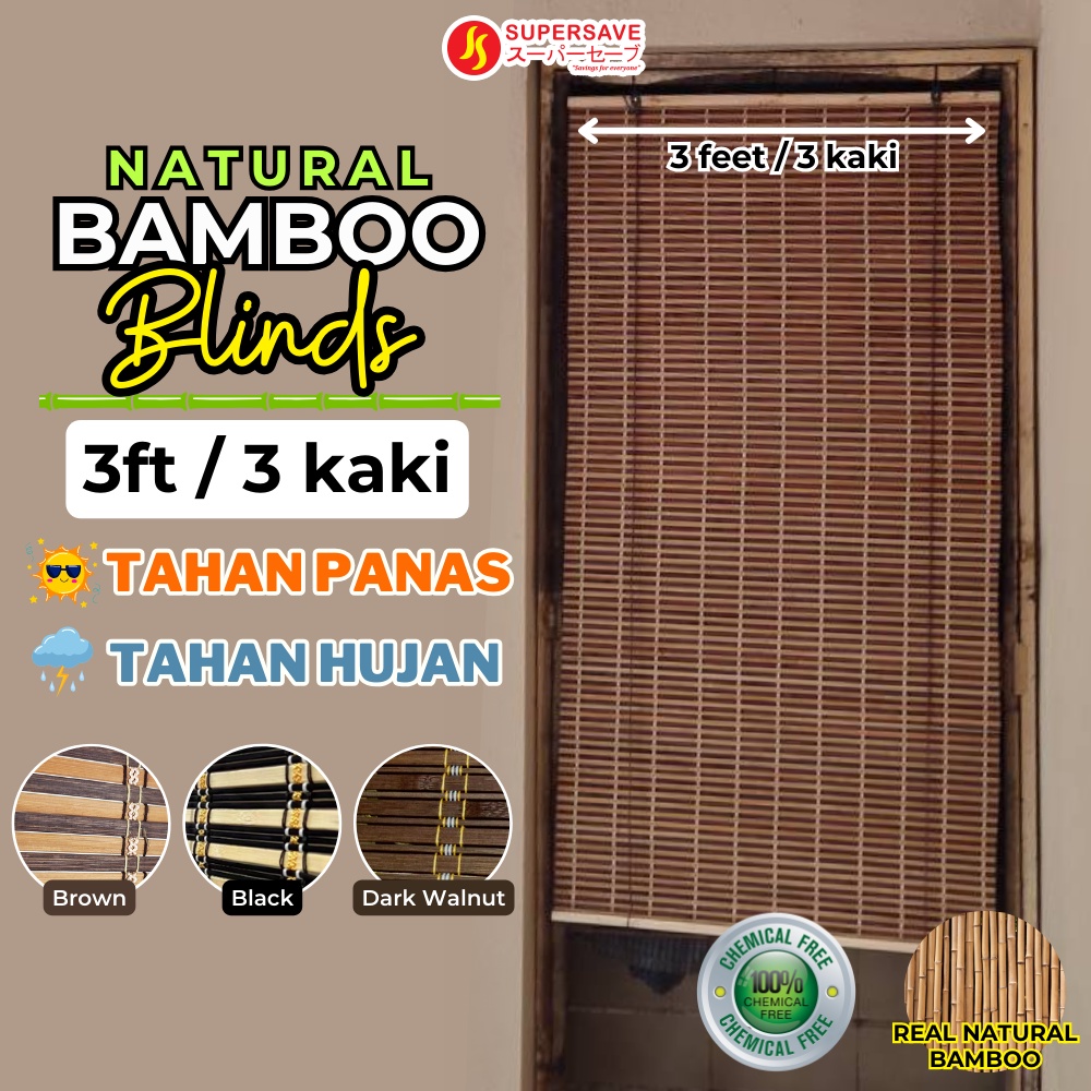 SUPERSAVE 3ft / 3 kaki Bidai Buluh Bamboo Blind Bidai Kayu Outdoor ...