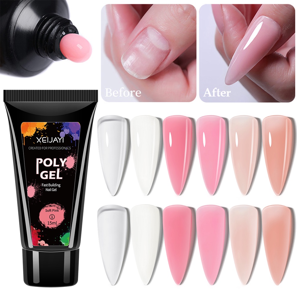 15ML Nail Extension Gel Crystal Extender Poly Gel Nail Tips And Beauty ...