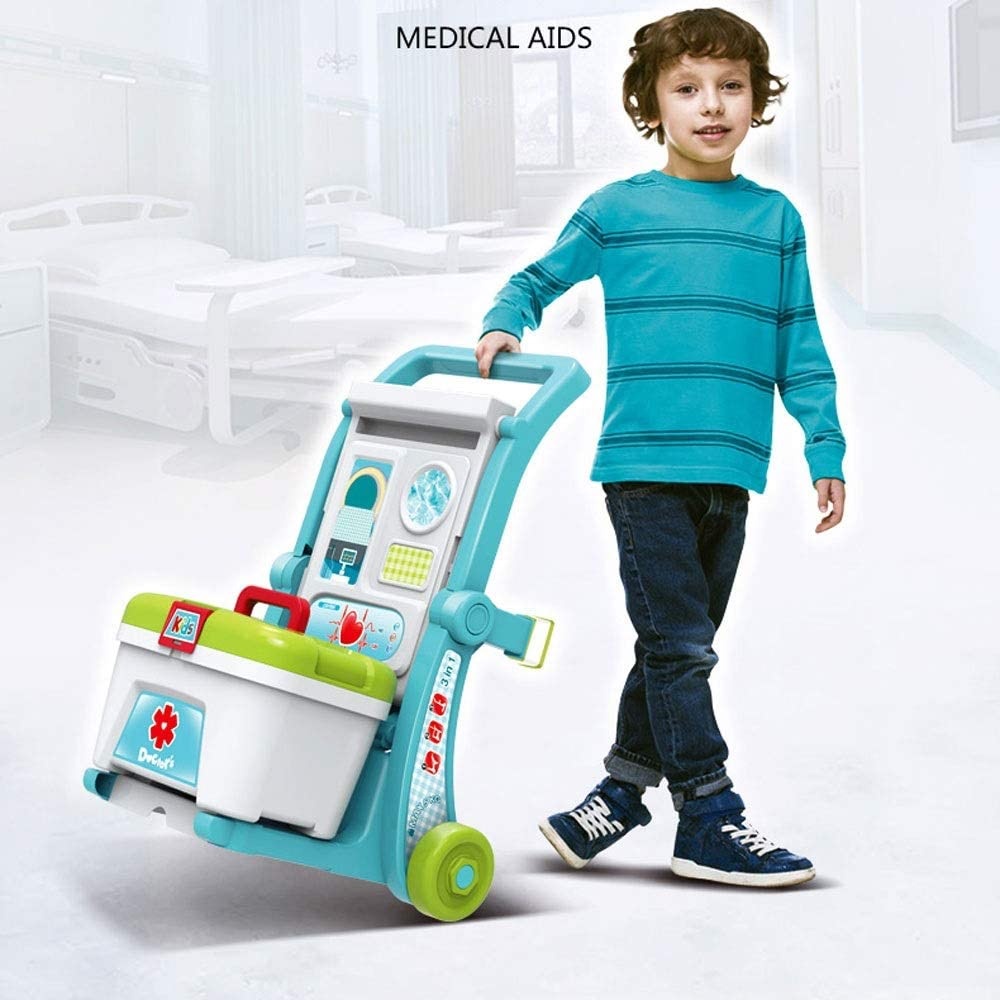Doctor Cart Pretend Play Set Medical Kit Toys Doctors Trolley for Kids ...