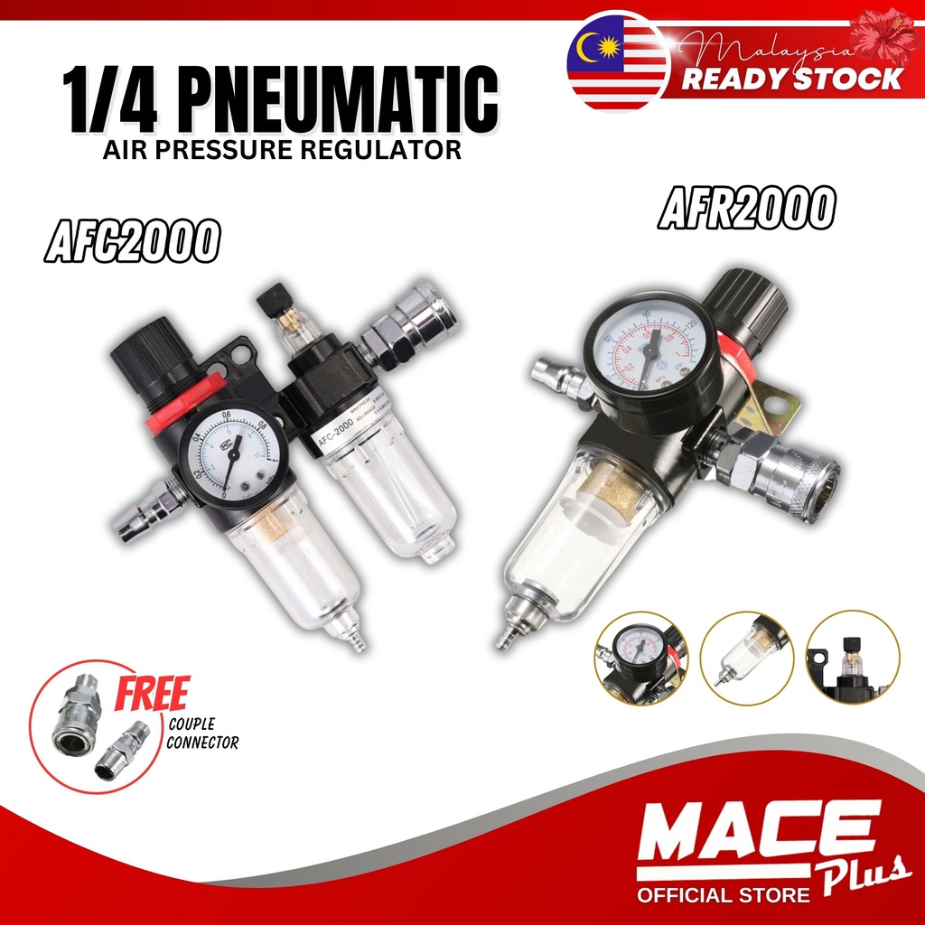 1/4 inch Pneumatic Air Pressure Regulator Water with Separator Oil ...