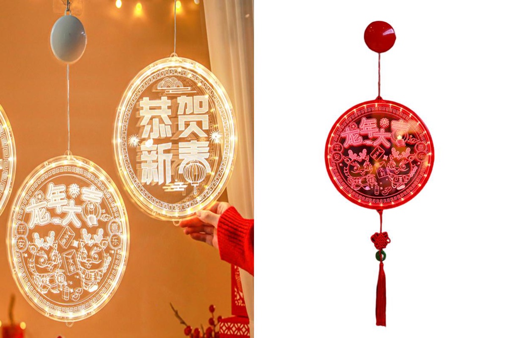 Year of the Dragon Hanging Ornament Spring Festival Led Pendant Chinese ...