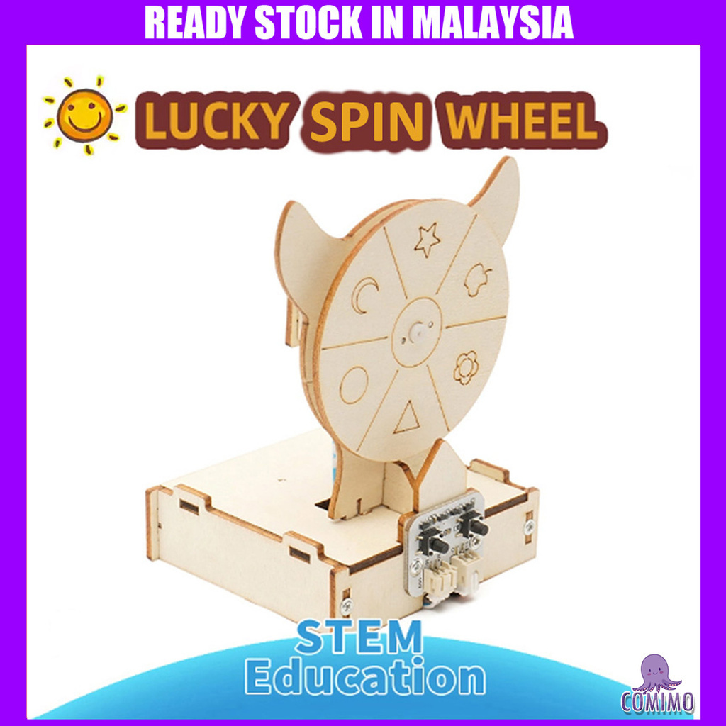 DIY Lucky Spin Wheel Wooden Lucky Draw Educational Kits For Children ...