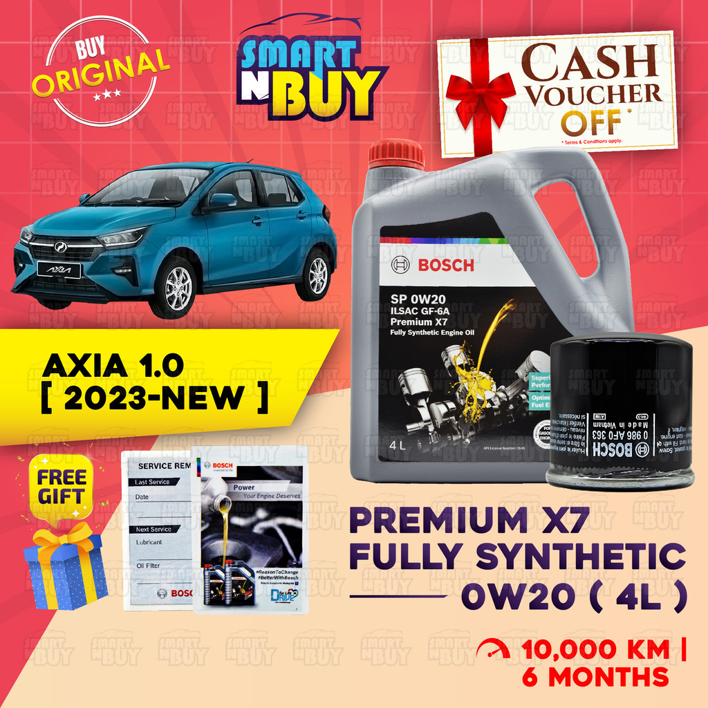 Bosch Engine Oil 0W20 Fully Synthetic Original Minyak Hitam Kereta ...