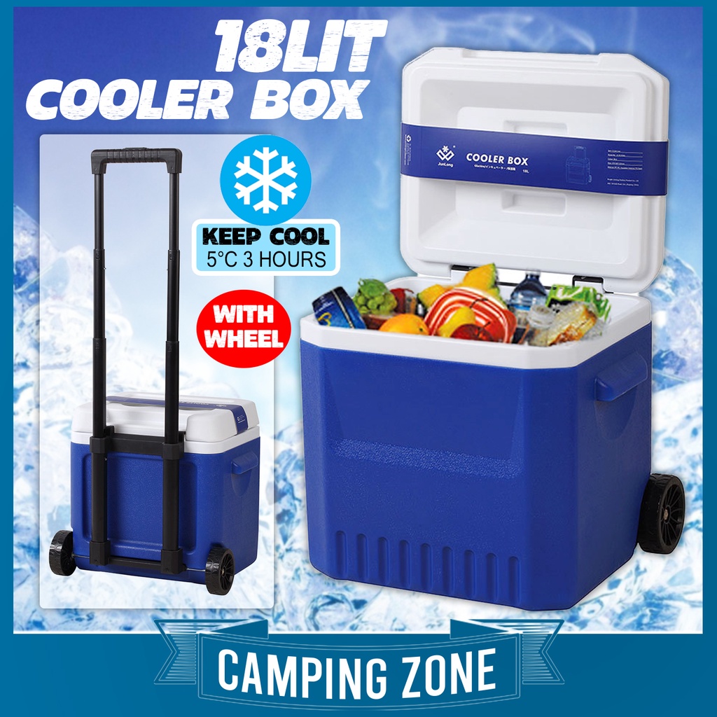 18Lit Camping Cooler Box With Wheel Picnic Ice Box Cooler Portable ...