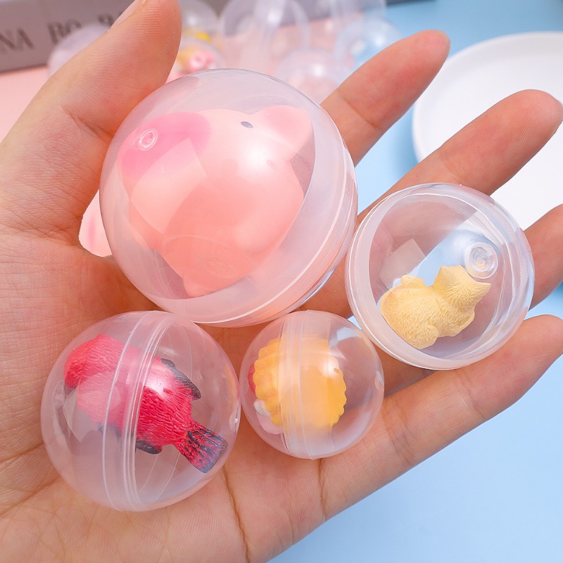 Transparent Plastic Capsule Ball Toy / Empty Round Lucky Draw Surprise ...