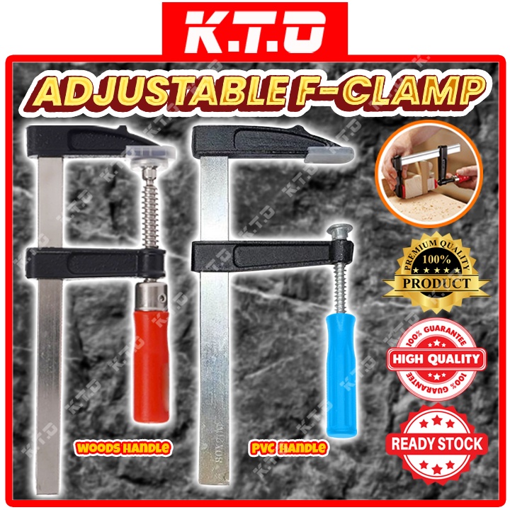 F Clamp Adjustable Sliding Bar Clip With Wood / PVC Handle For Woodwork ...