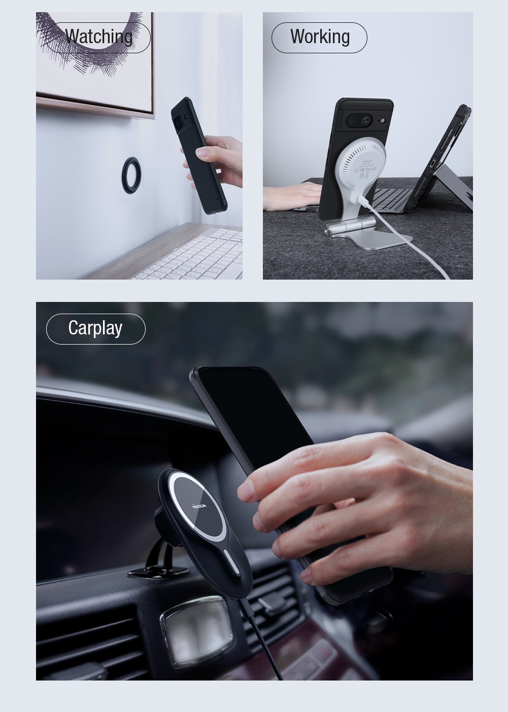 Pixel 8 Casing NILLKIN Frosted Shield Pro Magnetic Wireless Charging ...