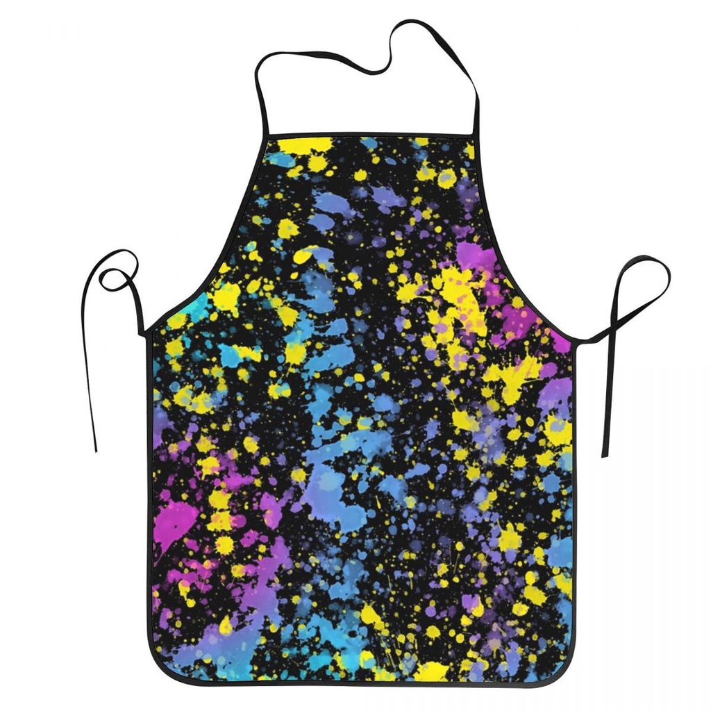 Custom Bib Artist Painting Neon Paint Splatters Apron Men Women Unisex ...