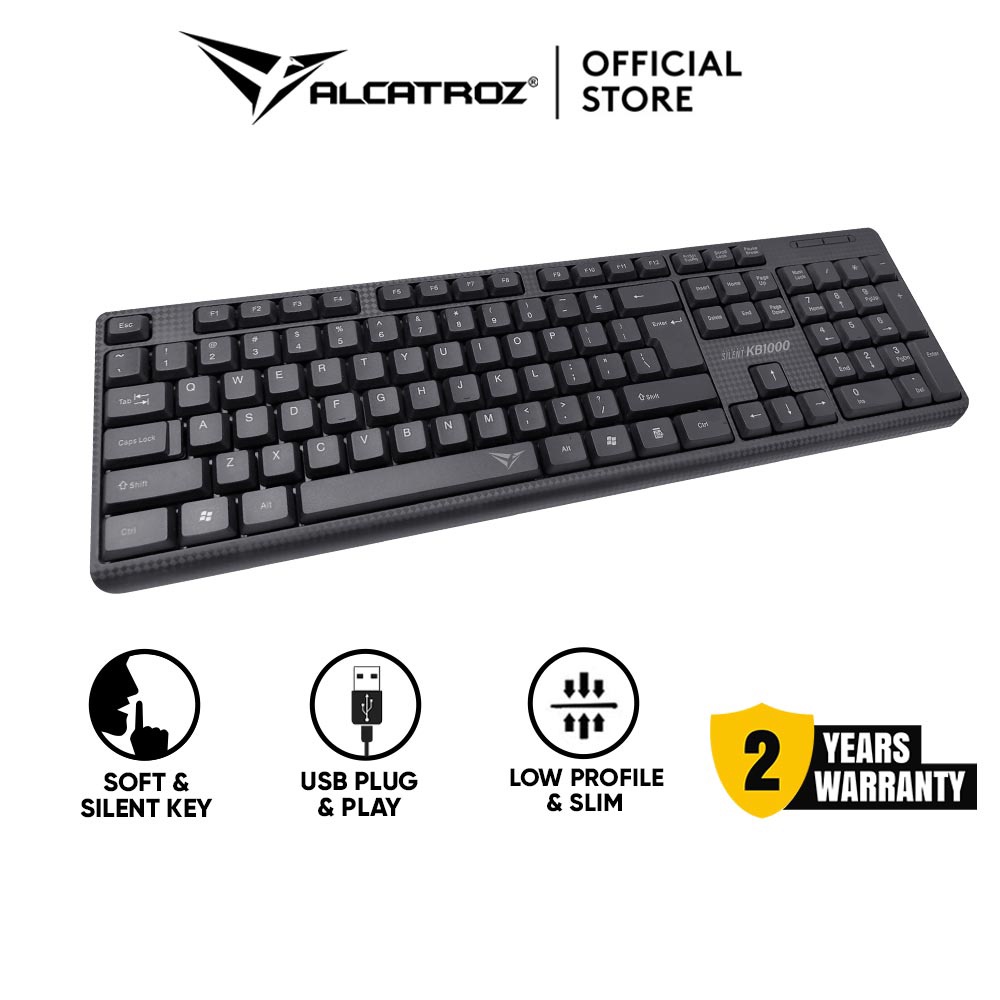 Online Exclusive | Alcatroz KB1000 Silent Multimedia USB Wired Keyboard ...