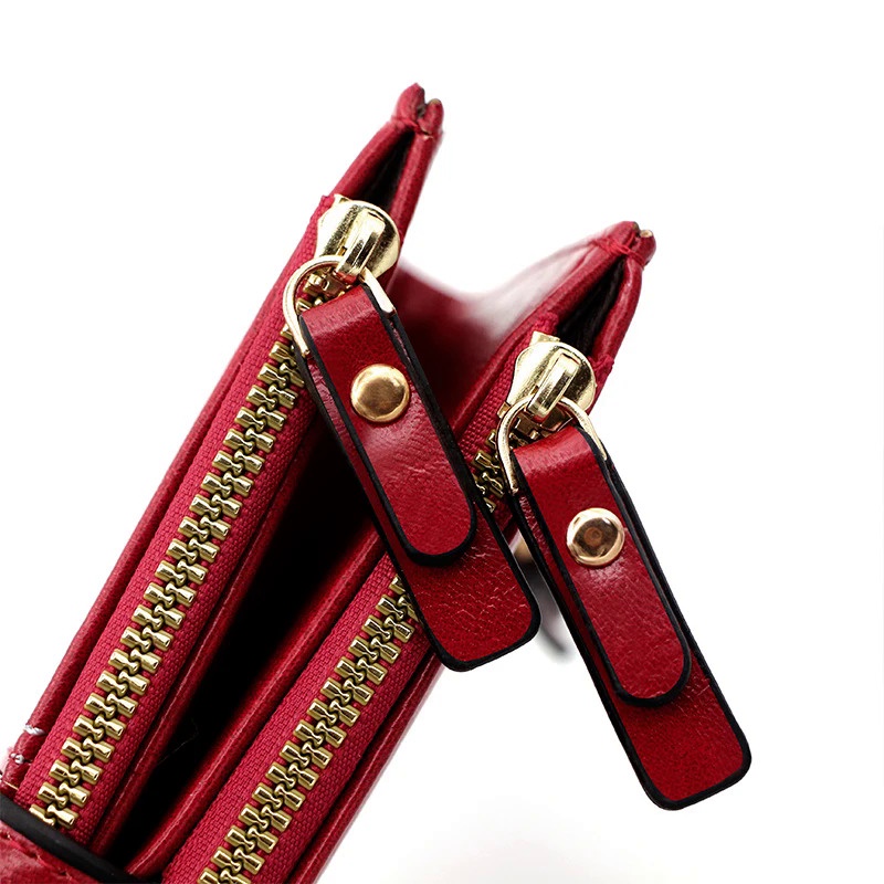 Women'S Wallet Fashion Long Leather Wallet Large Capacity Buckle Zipper ...