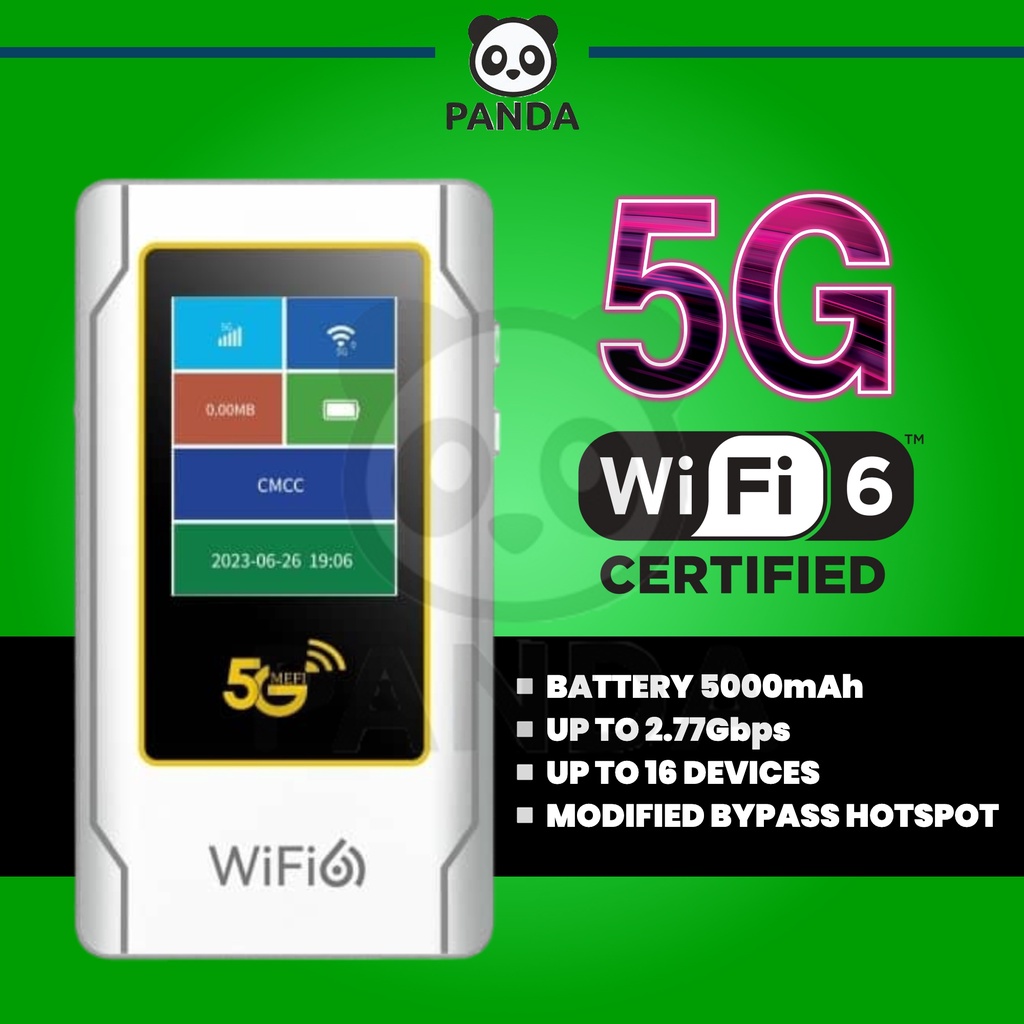 MODIFIED 5G MiFi WIFI6 High Speed Up To 2.77Gbps MOD 5G Pocket Modem UNLIMITED Hotspot Router ...