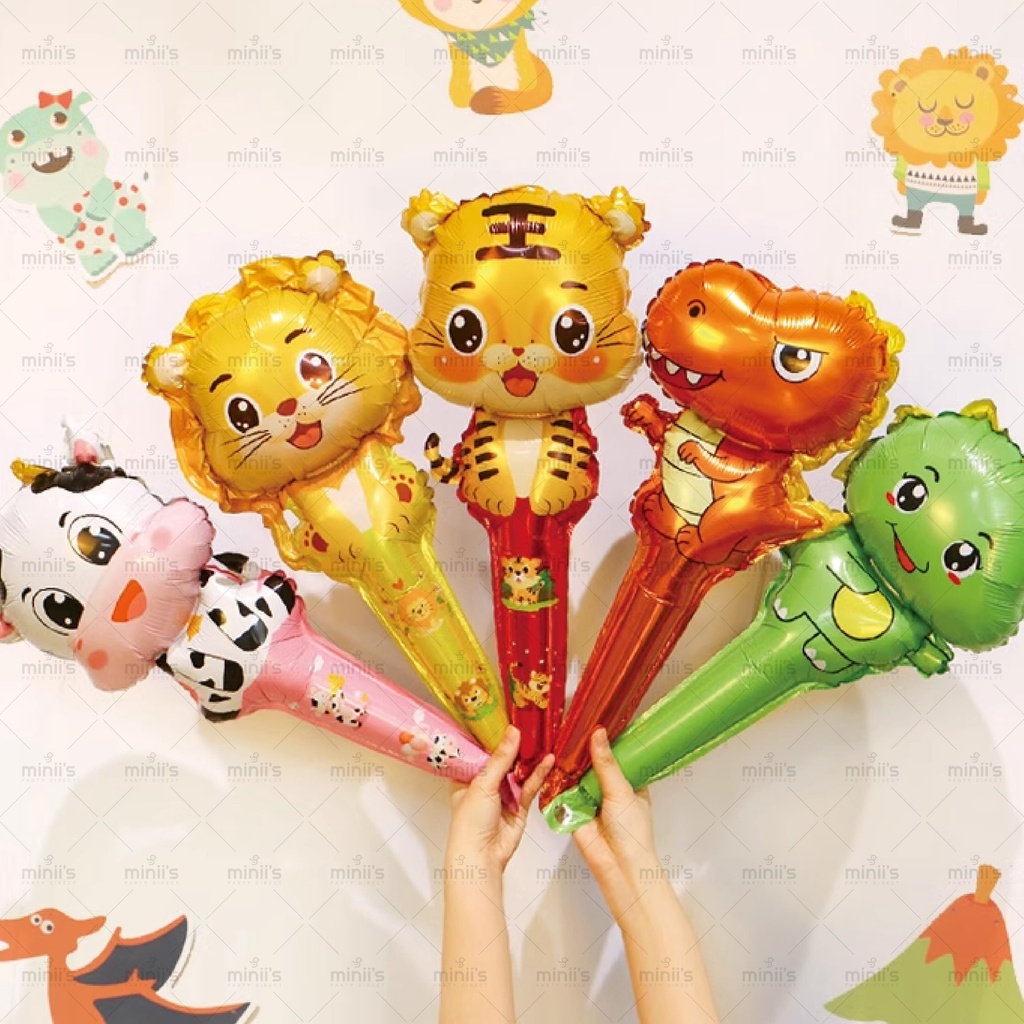 MINIIS PARTY 1Pc Handheld Balloon Belon Cartoon Hand Ballon Hand Held ...
