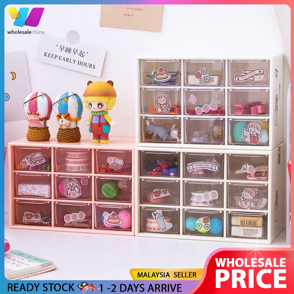 WHOLESALE | 6 / 9 Slot Mini Drawer Storage Box Cosmetic Jewelry ...