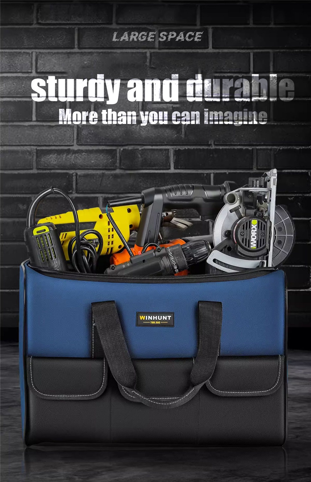 Winhunt Square Tool Bag Waterproof Multi Pockets Tool Organizer Tool ...