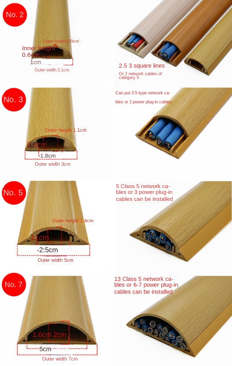 PVC Open-Mounted Trunking Wood Grain Trunking Arc Geosyncline Step ...