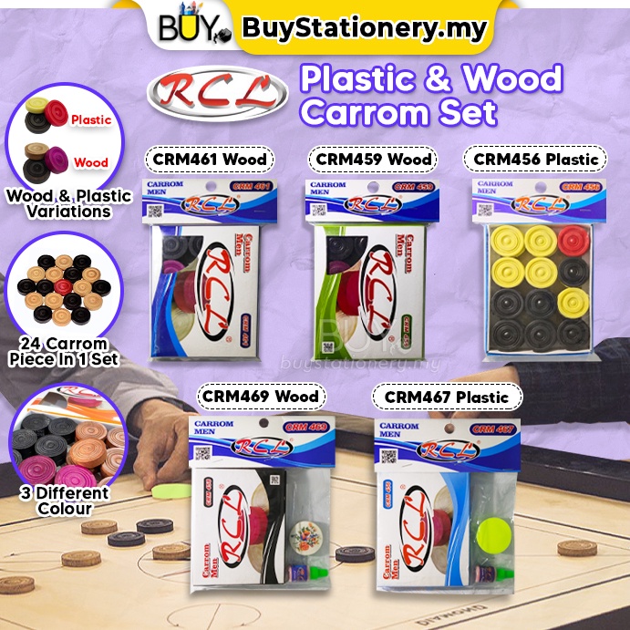 RCL Quality Carrom Men Plastic & Wooden with Carrom Powder & Carrom ...