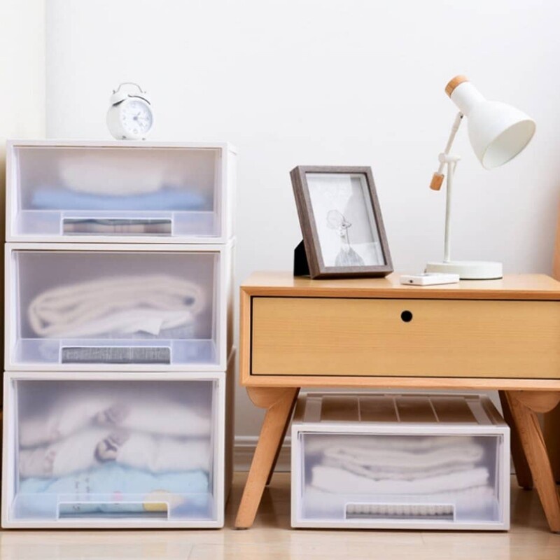 【PLAYFUL】Transparent Drawer Storage Boxes Creative Foldable Combination ...