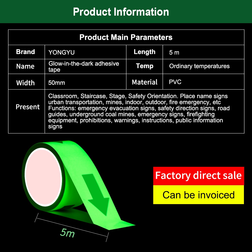 Luminous Reflective Tape Glow In The Dark Tape Self-luminous Warning ...