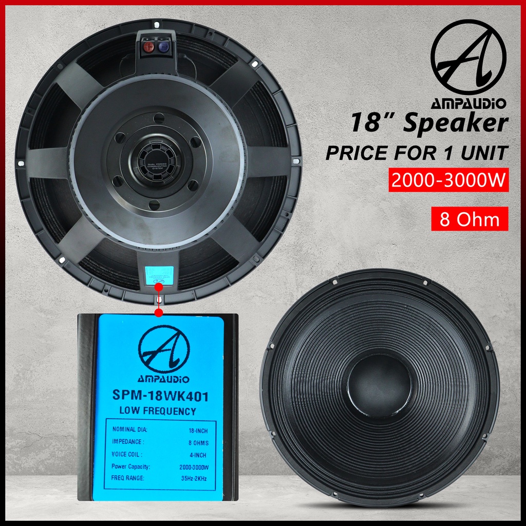 AmpAudio 18 inch speaker unit 3000 watts replacement subwoofer speaker ...