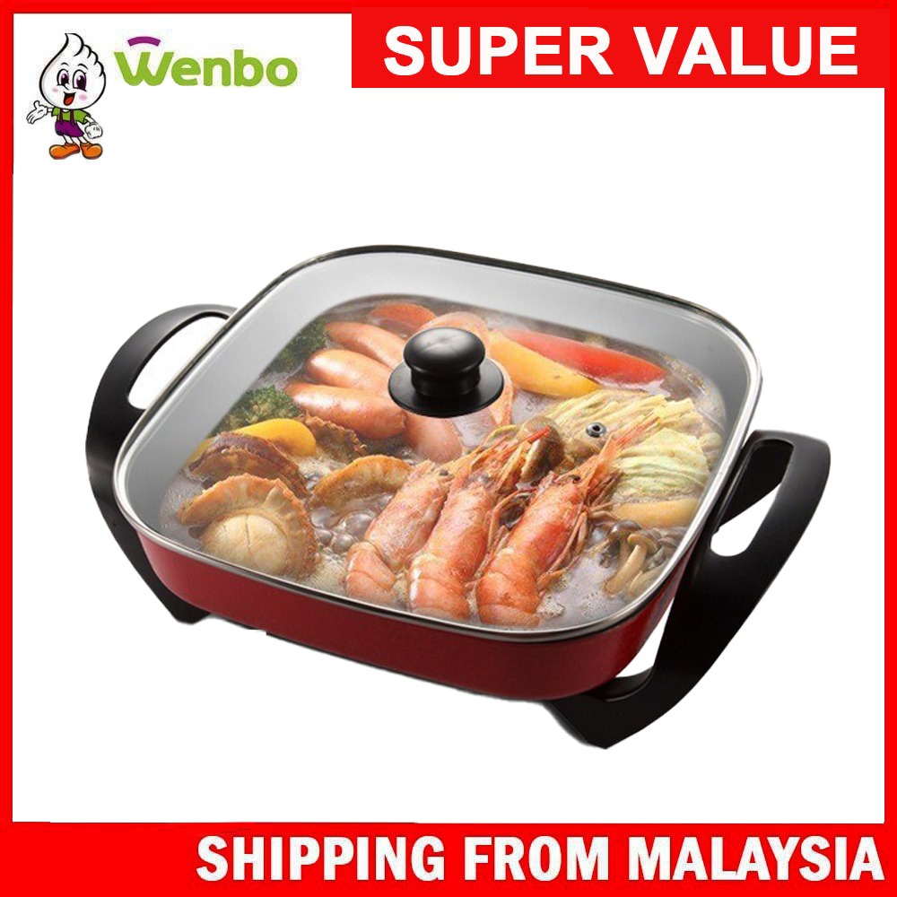Wenbo Large Capacity Square Shape Hot Pot Steamboat Multifunctional ...