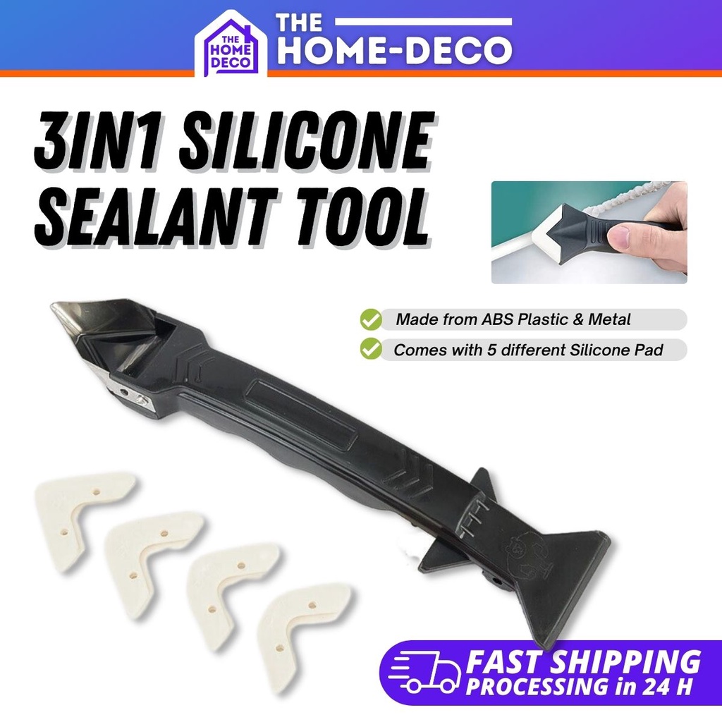 3 IN 1 Silicone Sealant Plastic Remover Tool Silicone Scrapper Caulking ...