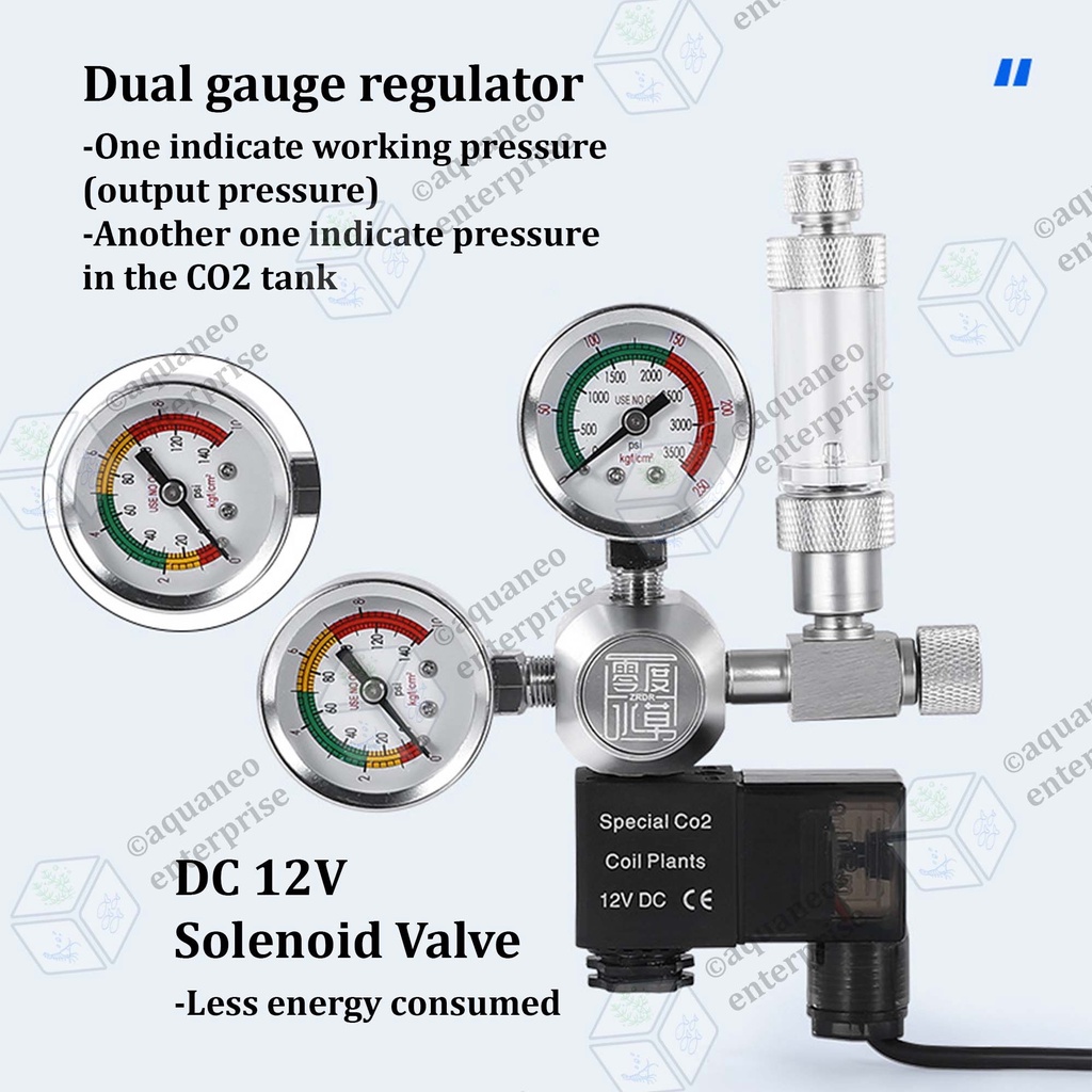 ZRDR Aquarium Solenoid CO2 Regulator G5/8 - Fixed or Rotate | aquarium co2 solenoid valve zrdr ...