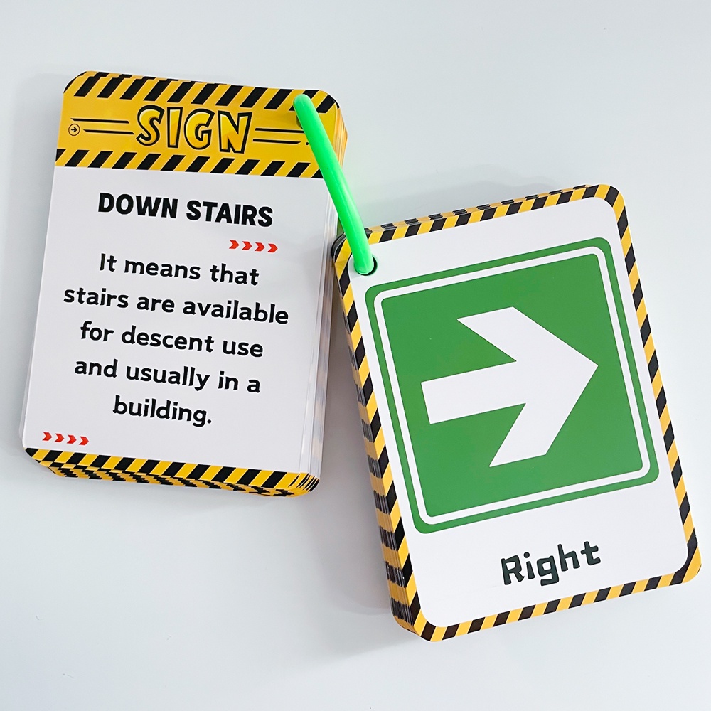 50 Pcs Traffic Signs Flash Cards Homeschool Montessori Educational ...