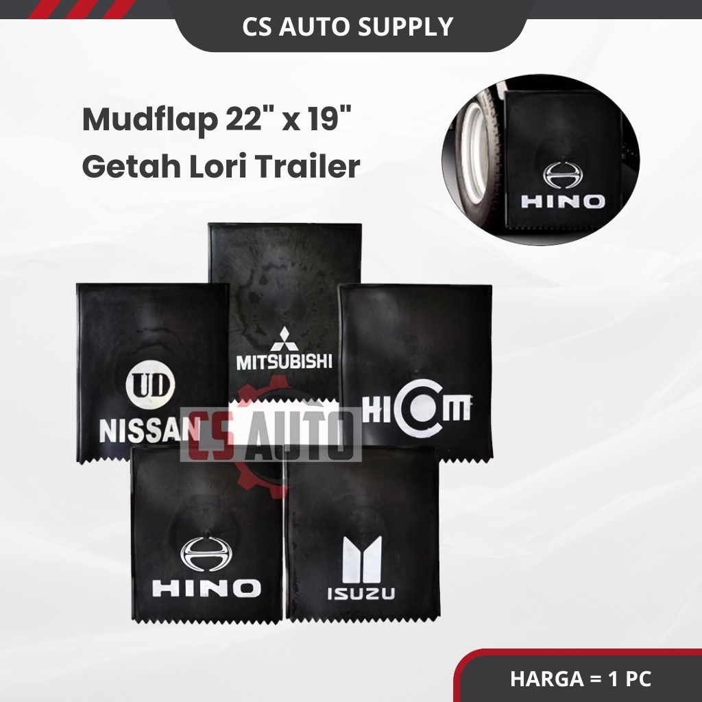 1pc x Mudflap 19" x 22" Getah Tayar UD HINO Mitsubishi Hicom Rubber ...