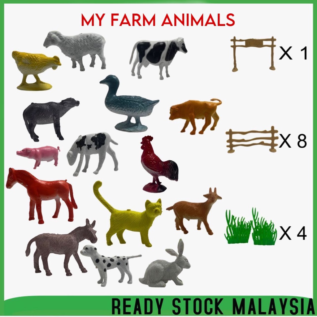 farm animals toy fences mainan haiwan binatang pet ladang boy girl ...