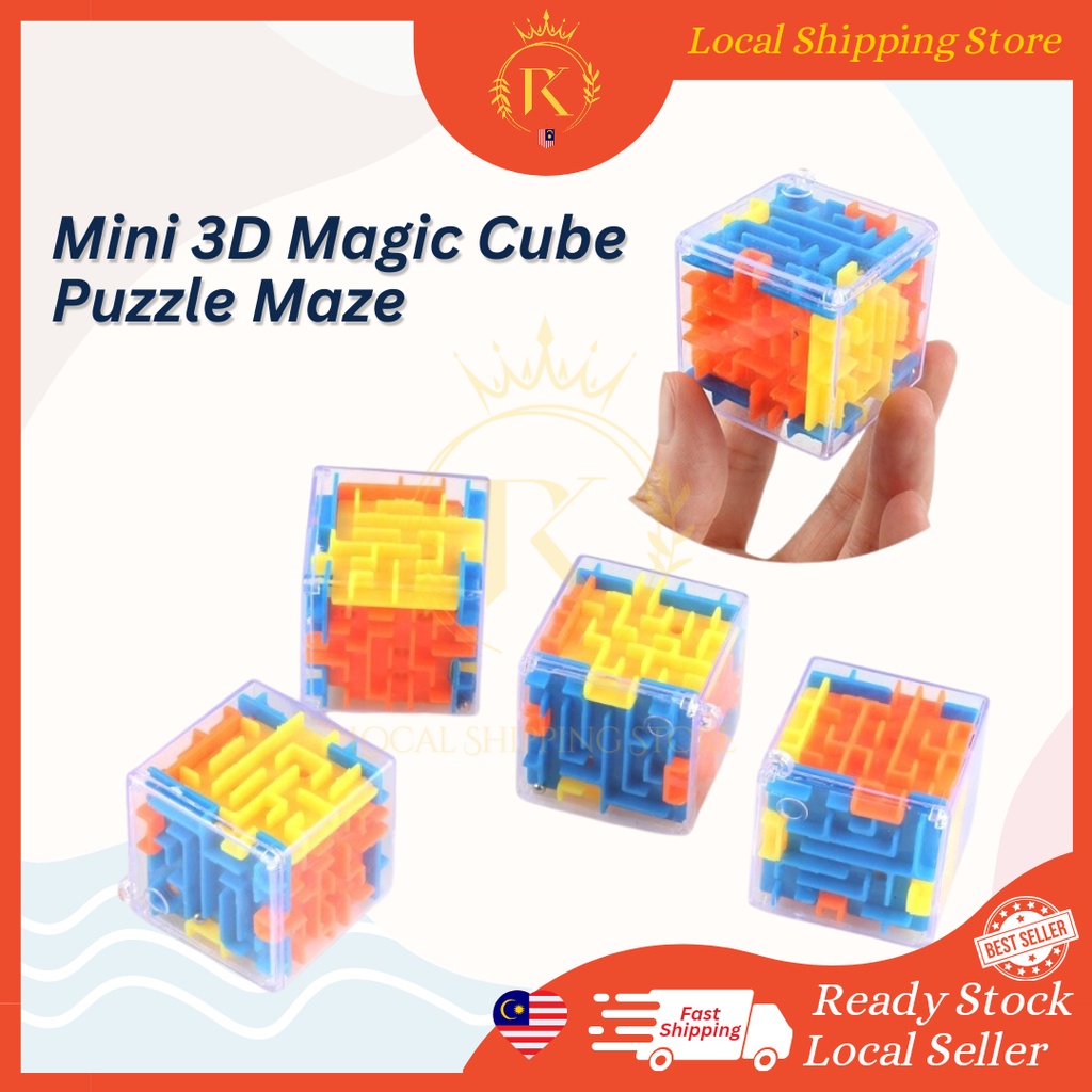 3D Magic Cube Maze / Kids Portable Mini 3D Maze Fingertip Cube ...