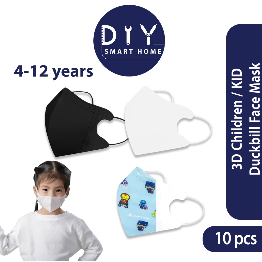 3D Children / KID Duckbill Face Mask 4-12 Years Old (10 Pcs) | Shopee ...