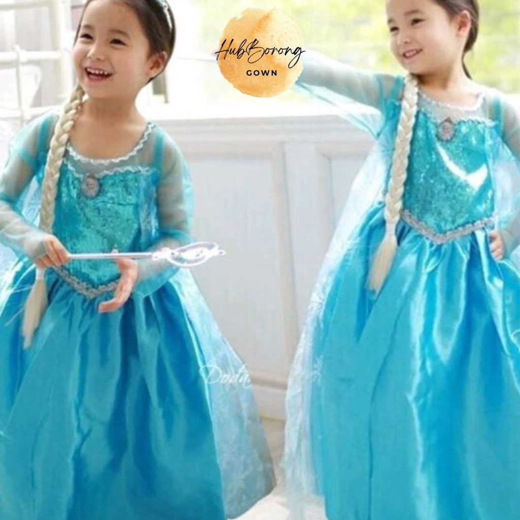 Gaun Costume Princess Elsa Frozen Kanak Kanak Perempuan Majlis Harijadi ...